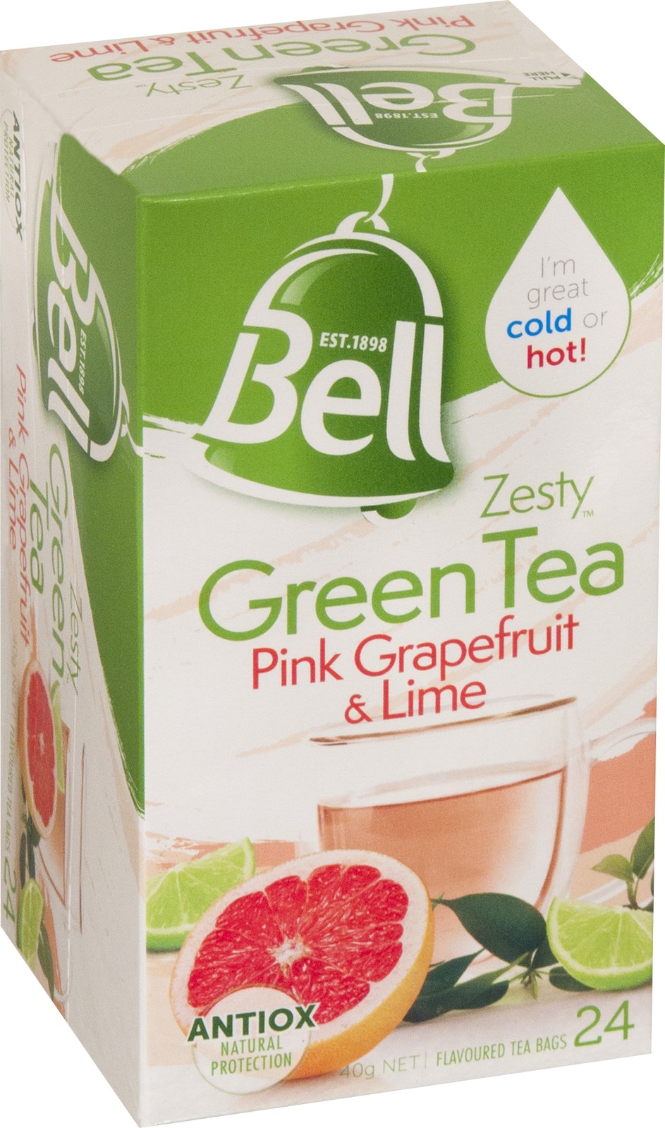 Bell Zesty Green Tea - Pink Grapefruit & Lime Tea Bags | at Mighty Ape NZ