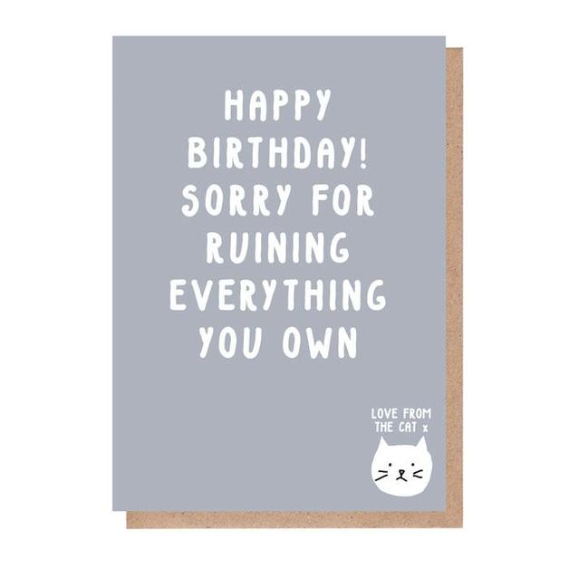 Buy From the Cat: Sorry for Ruining Everything You Own Birthday Card at ...
