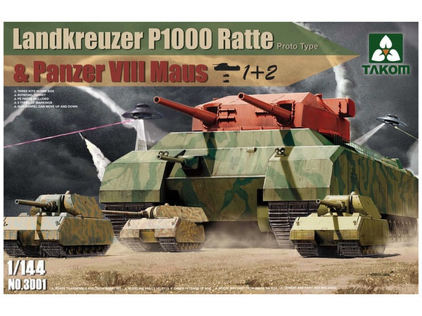 Takom 1/144 Landkreuzer P1000 Ratte & Panzer VIII Maus Model Kit | at ...