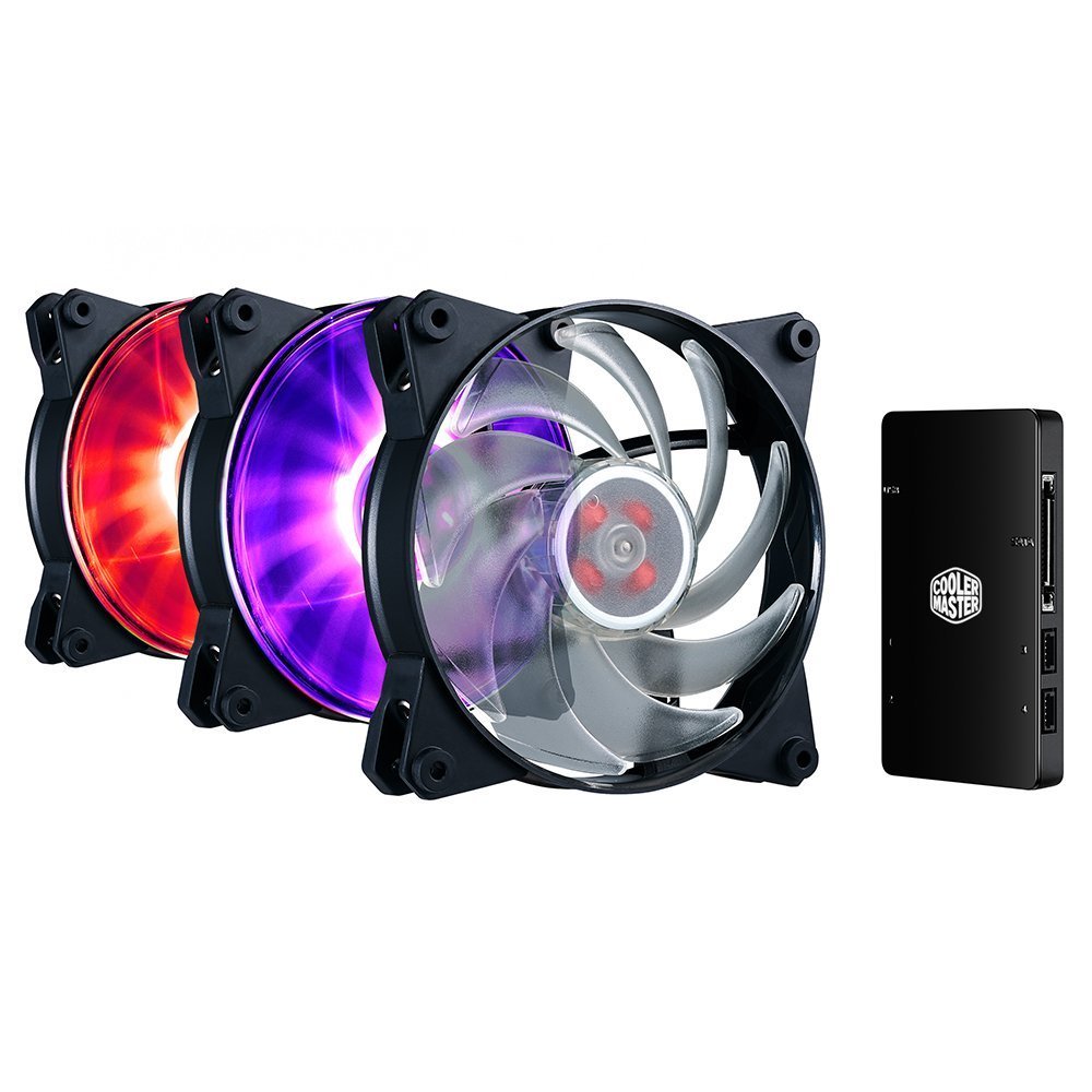 Cooler Master MasterFan Pro RGB Air Balance Cooling Fan Combo (120mm ...