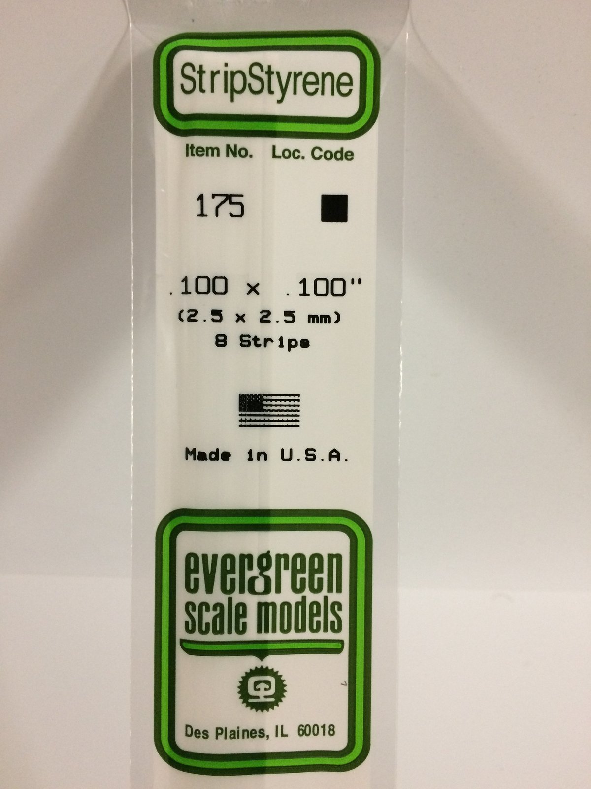 Evergreen Styrene Stripstyrene White2.5X2.5 mm (8) | at Mighty Ape NZ