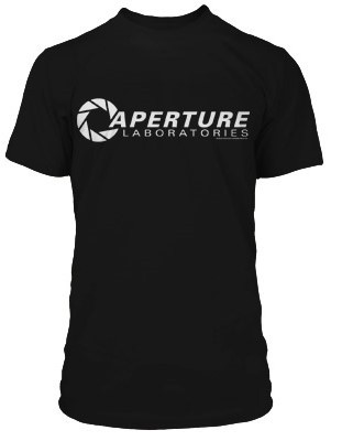 Portal 2 Aperture 80's Logo Premium T-Shirt (XXL) | Men's | at Mighty ...