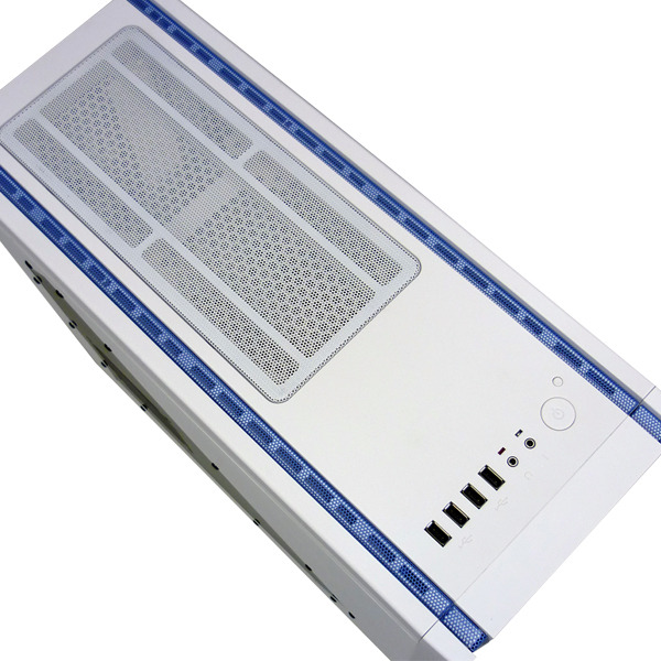 BitFenix Shinobi Mid-Tower Case with Window Side Panel - White/Blue ...