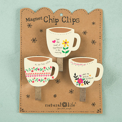 Natural Life: Set of 3 Magnet Chip Clips | at Mighty Ape NZ