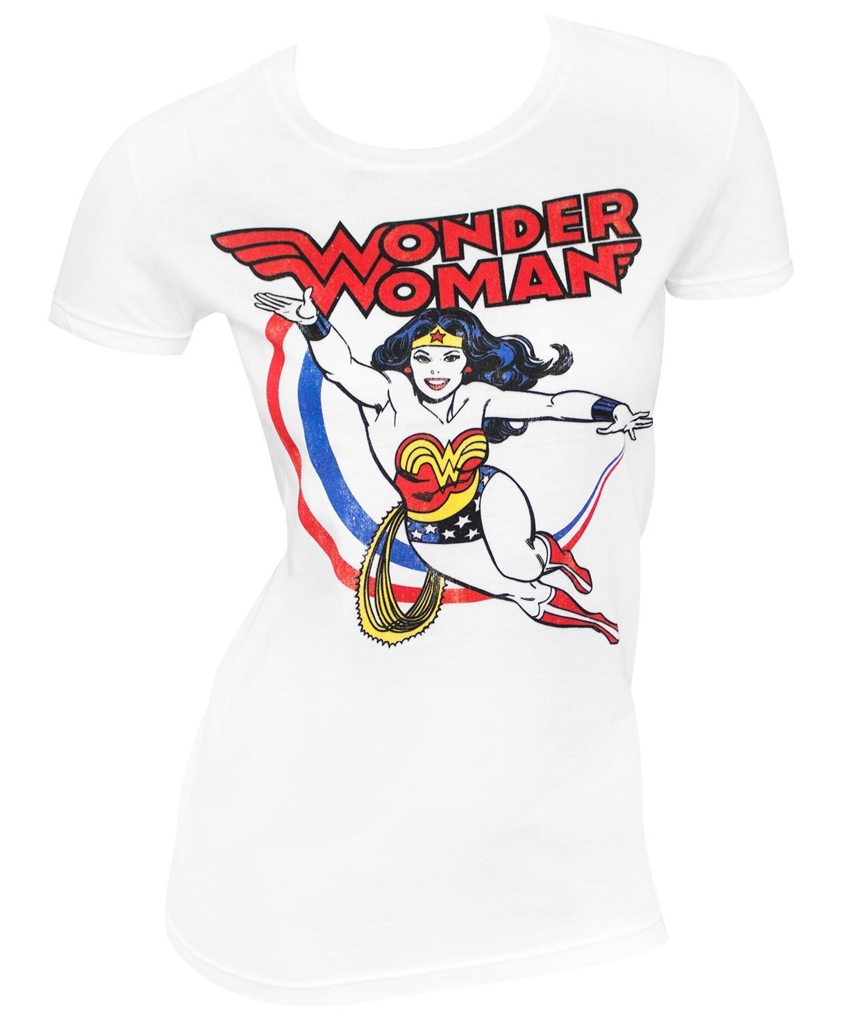 Wonder Woman in Flight - White T-Shirt | Women's | at Mighty Ape NZ