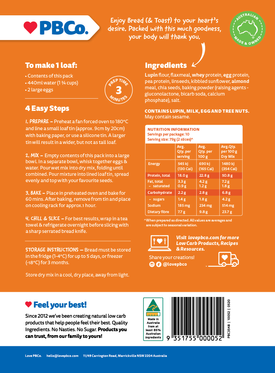 PBCo. Protein Bread Mix (330g) | at Mighty Ape NZ