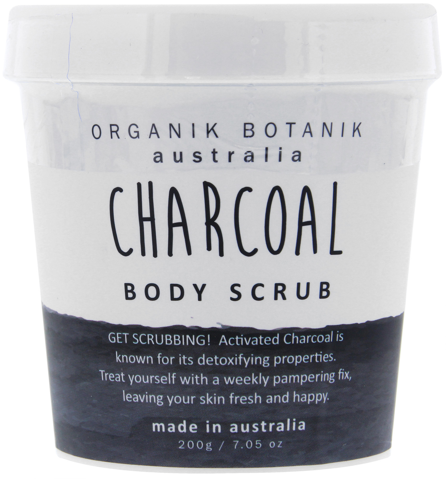 Buy Organik Botanik Body Scrub Tub - Charcoal (200gm) at Mighty Ape NZ