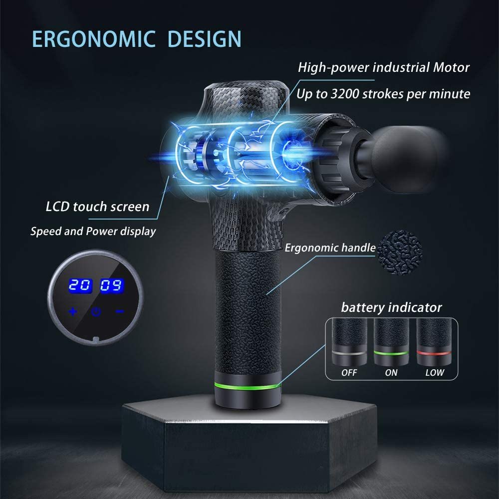 Electric Muscle Massage Gun Carbon Fibre At Mighty Ape Nz