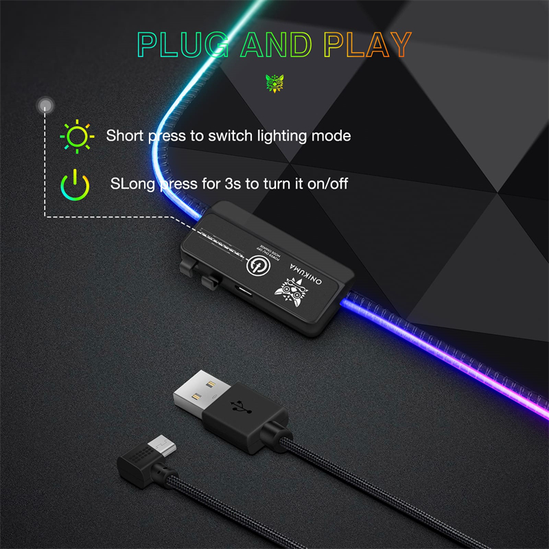 Onikuma RGB Mouse & Keyboard Gaming Pad - Black Triangle | | Buy Now ...