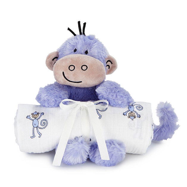 Buy Aden + Anais Swaddle + Cuddly Companion (Monkey) at Mighty Ape NZ