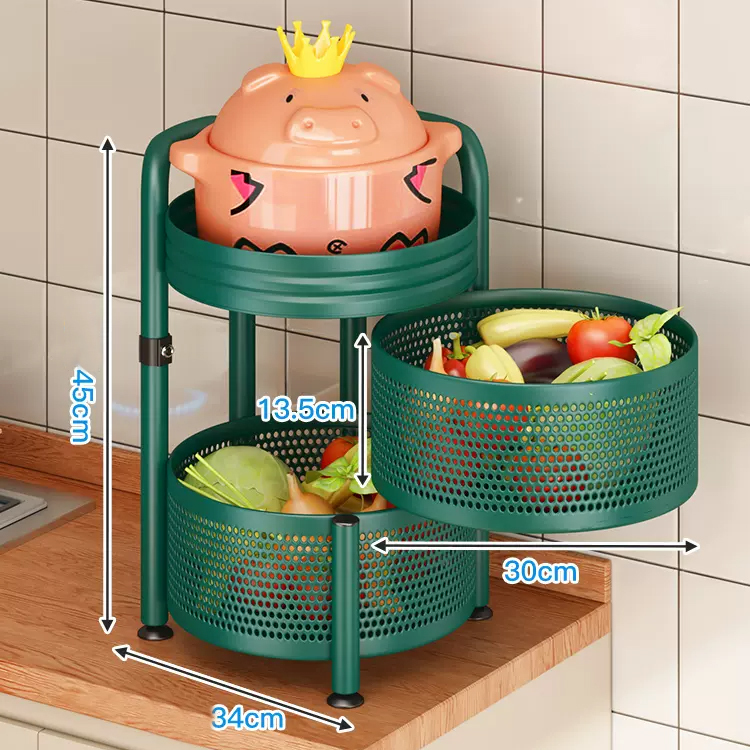 3-Tier Round Rotating Storage Shelf - Green | at Mighty Ape NZ