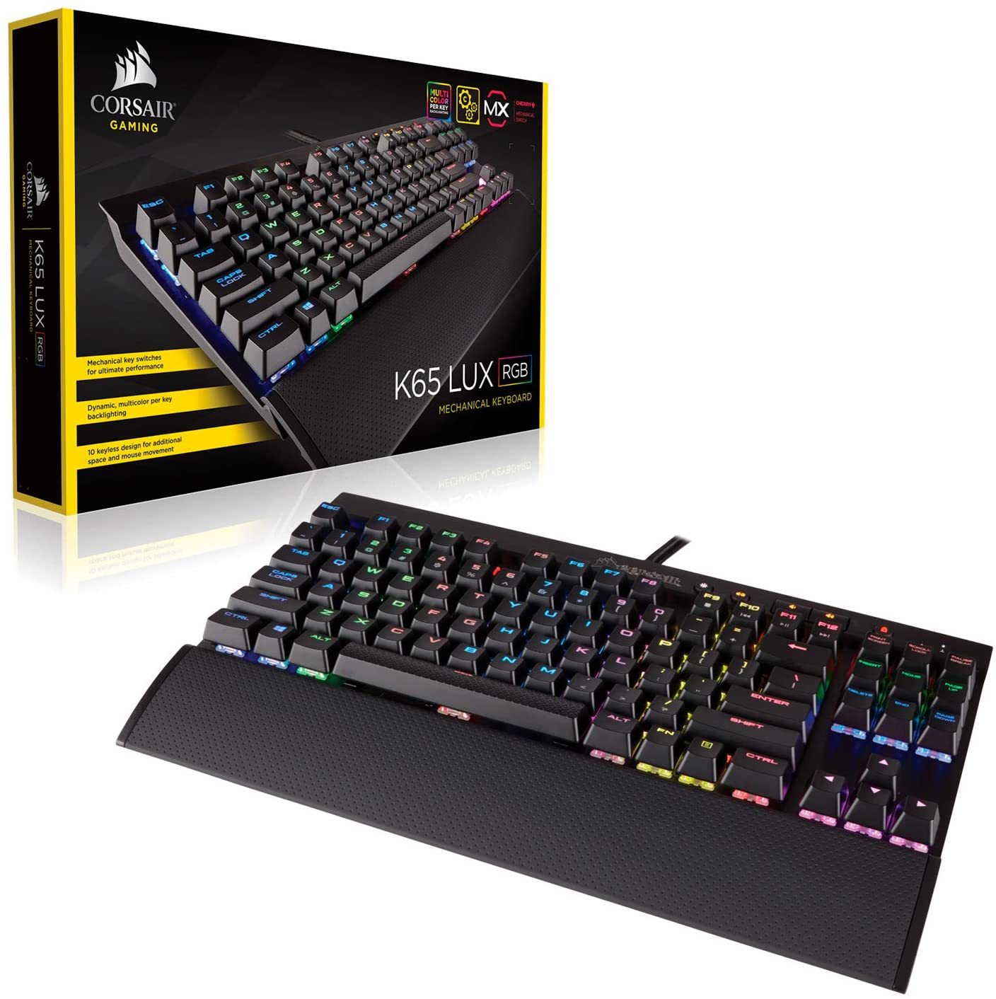 Corsair K65 LUX RGB Rapidfire Mechanical Gaming Keyboard (Cherry MX Red ...