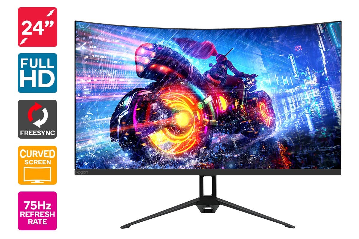 Kogan 24" Full HD Curved 75Hz FreeSync Gaming Monitor (1920 x 1080 ...