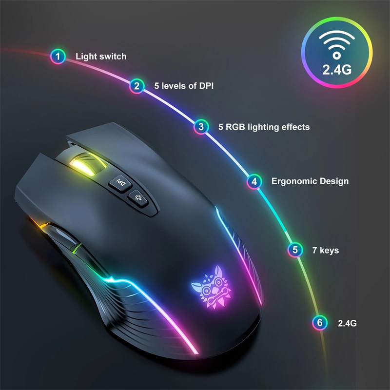 Onikuma CW905 RGB Wireless Gaming Mouse - Black | | Buy Now | at Mighty ...