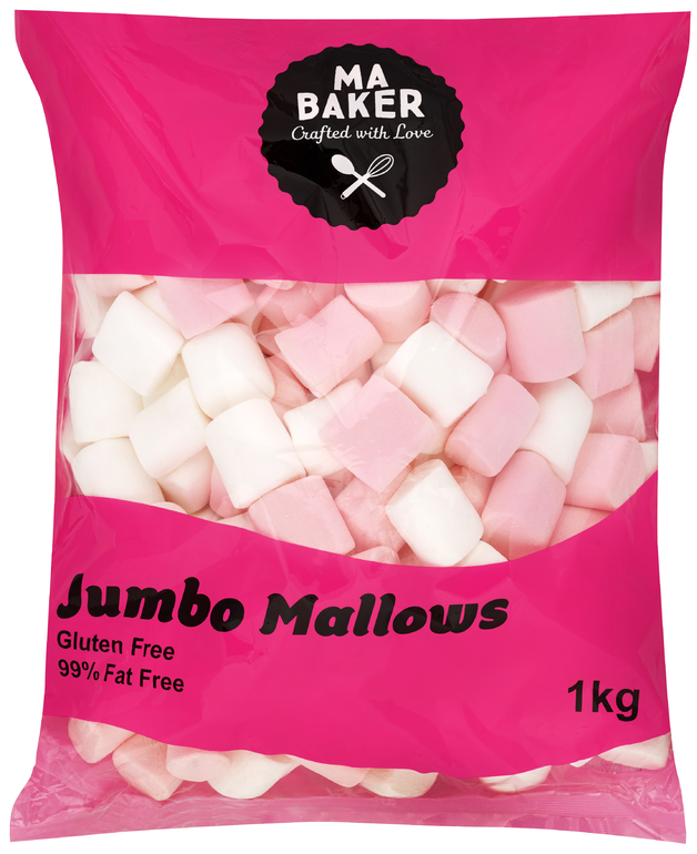 Ma Baker: Bulk Pink & White Jumbo Mallows | at Mighty Ape NZ