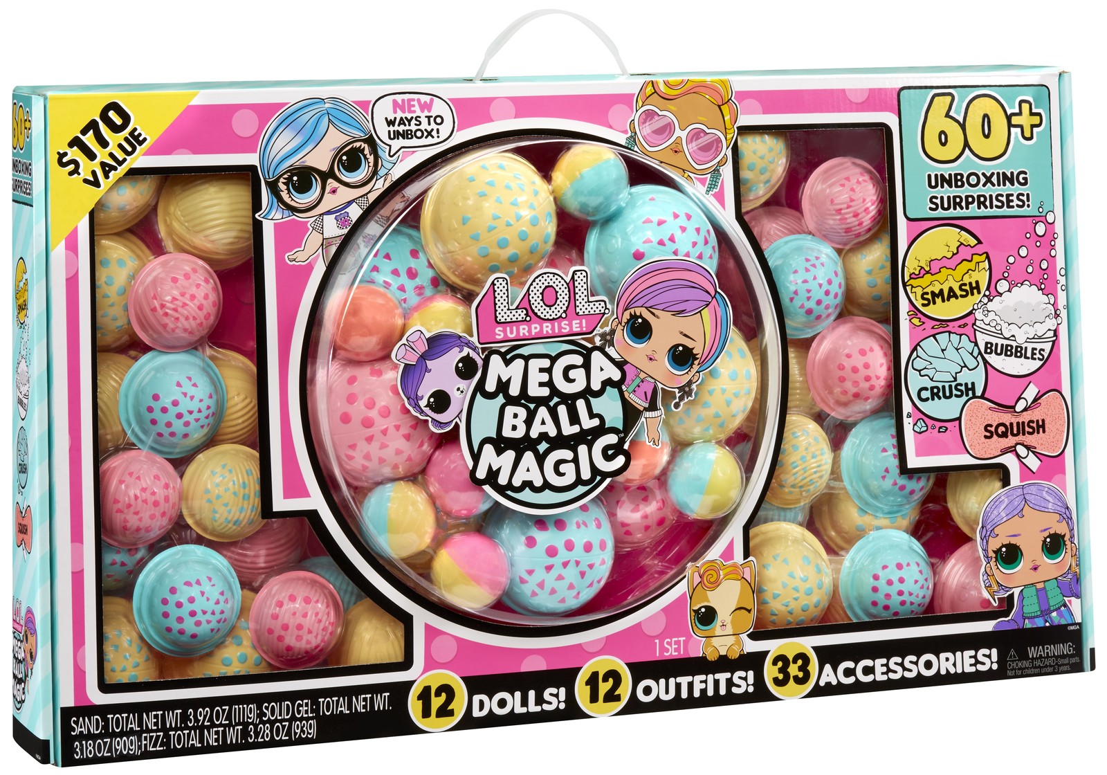 Buy Mega Ball Magic with 12 Collectible Dolls, 60+ Surprises at Mighty ...