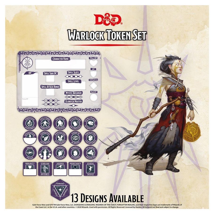 Dungeons & Dragons: Character Tokens - Warlock Token Set | at Mighty Ape NZ