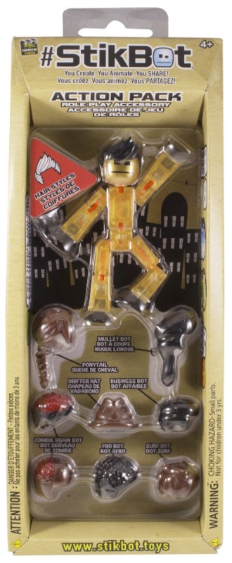 Buy Stikbot: Dark Hairstyles Pack - Yellow at Mighty Ape NZ
