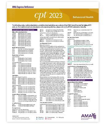 CPT 2023 Express Reference Coding Card: Behavioral Health | American ...