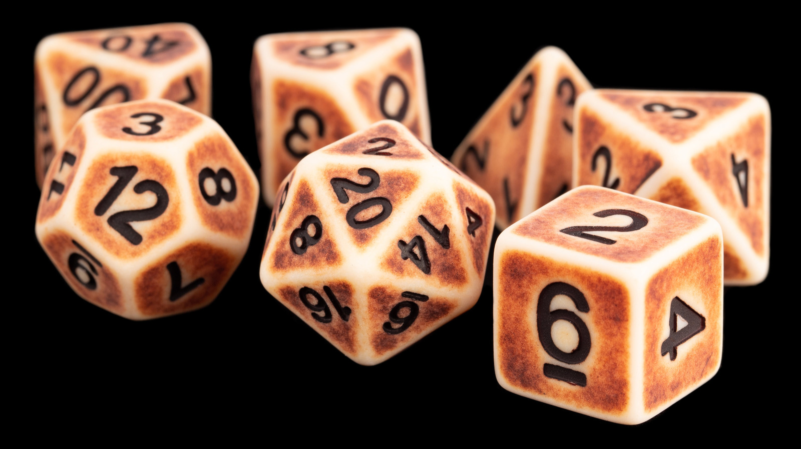 MDG: Resin Polyhedral Dice Set - Ancient Brown | at Mighty Ape NZ
