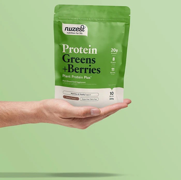 Buy Nuzest Protein Green + Berries 300g Pouch - Cocoa Flavour x 10 at ...