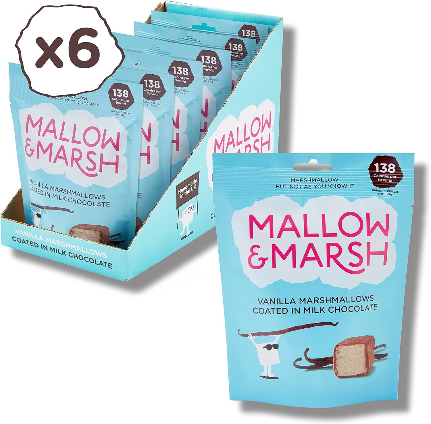 Mallow & Marsh: Milk Chocolate Coated Vanillla Marshmallow - 100g (Pack ...