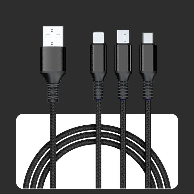 3-in-1 Charging Cable - Black | at Mighty Ape NZ