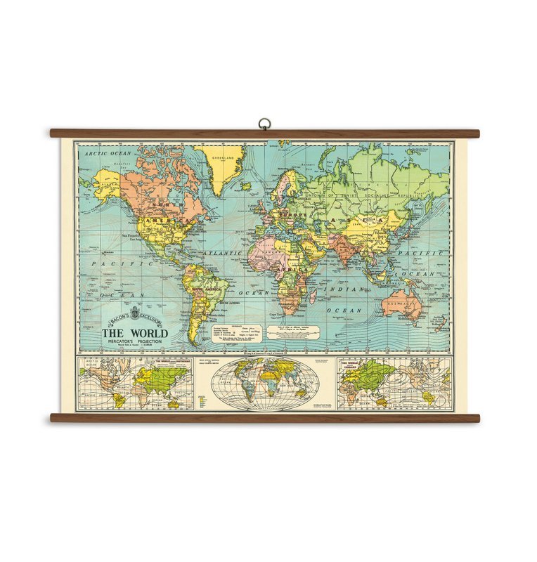 Cavallini - World Map Hanging Poster | at Mighty Ape NZ