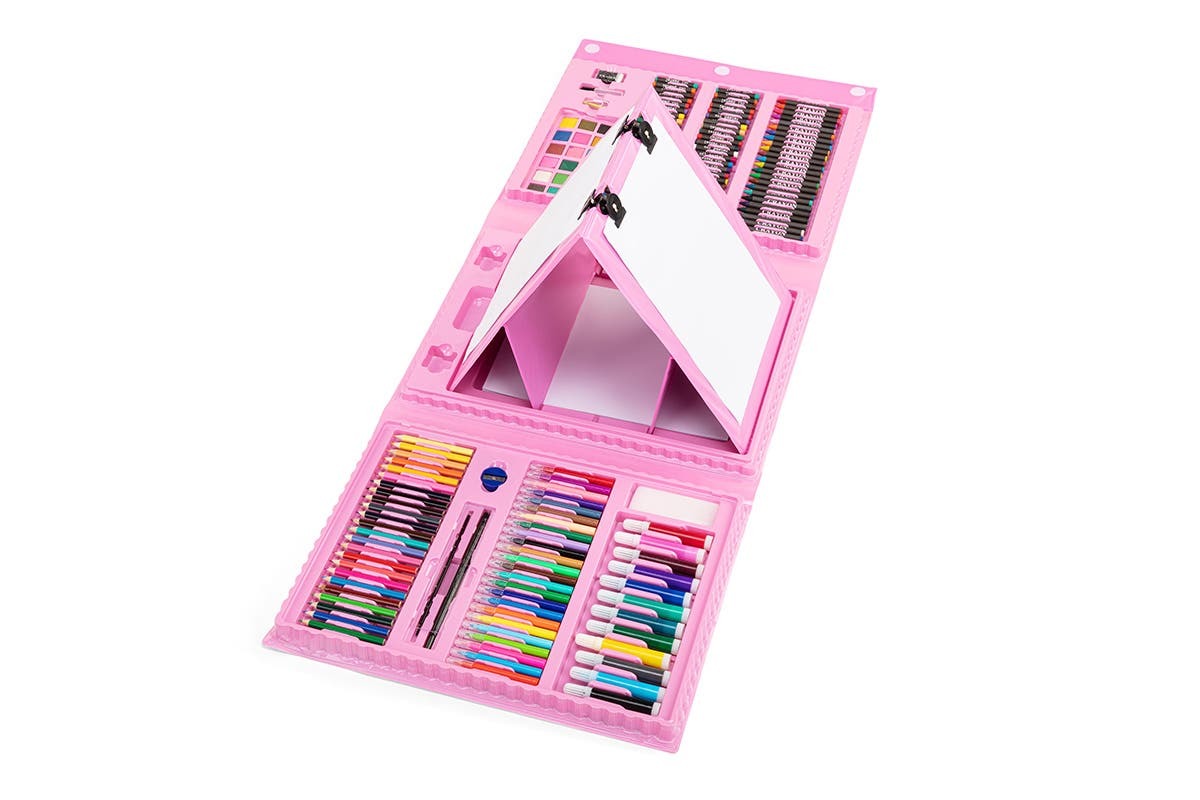 Buy 208-Piece Pop-Up Double-Sided Easel Art Set - Pink at Mighty Ape NZ