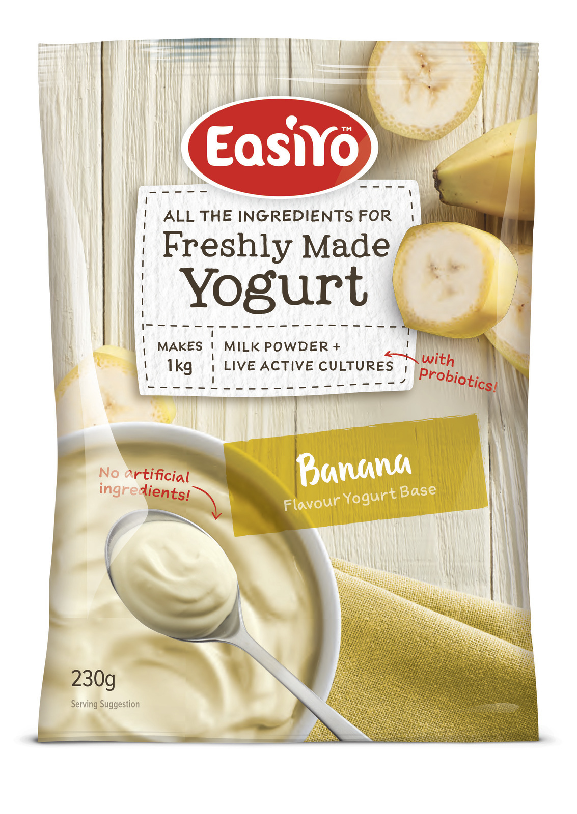 Easiyo Everyday Range Yogurt Base Banana 230g 8 Pack At Mighty Ape Nz 