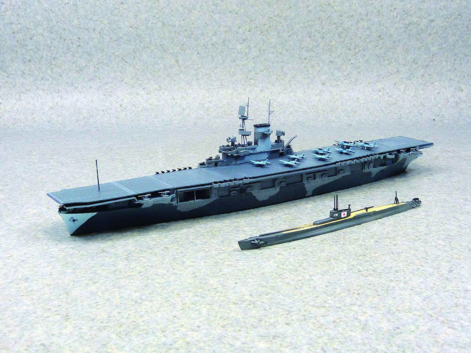 Aoshima: 1/700 USS Aircraft Carrier Wasp & Ijn Sub - Model Kit | at ...