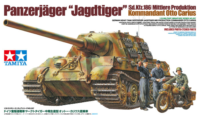 Tamiya German Heavy Tank Destroyer Jagdtiger Mid Production 1:35 Model ...