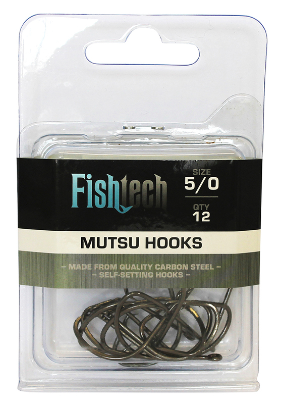 Buy Fishtech Mutsu Hooks 5/0 (12 per pack) at Mighty Ape NZ