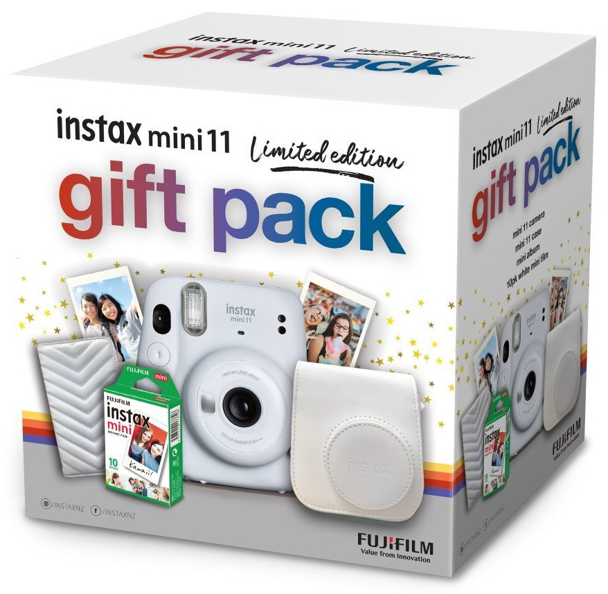 Instax Mini 11 Gift Pack - Ice White | at Mighty Ape NZ