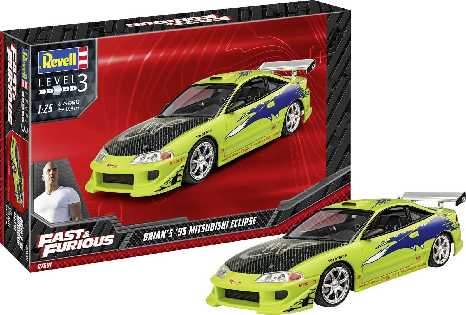 Revell: 1/25 Fast & Furious Brian´s 1995 Mitsubishi Eclipse - Model Kit ...