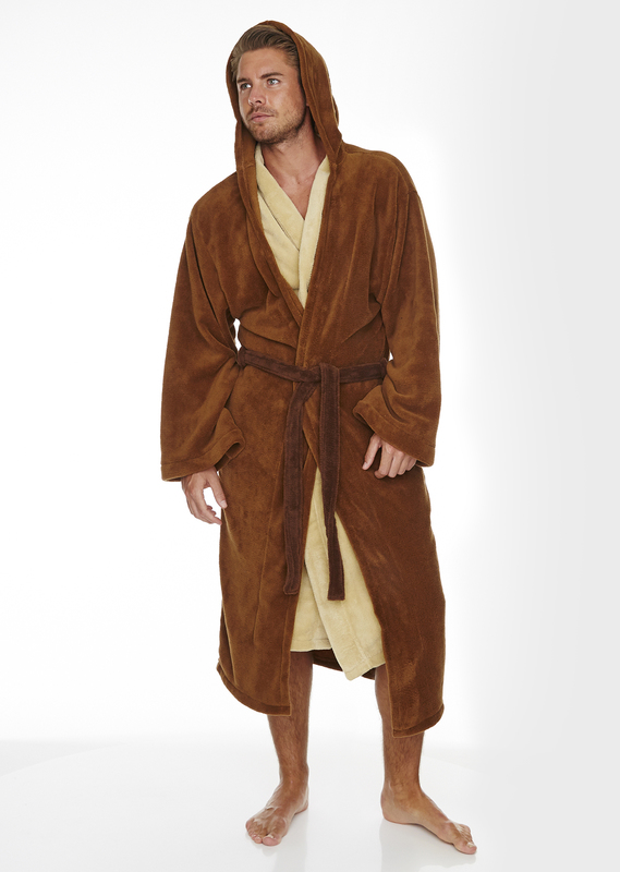 Star Wars: Jedi Outfit Fleece Robe - Brown & Cream Men's (One Size ...