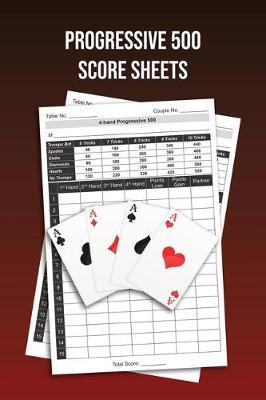 Progressive Card Game 500 Score Sheets