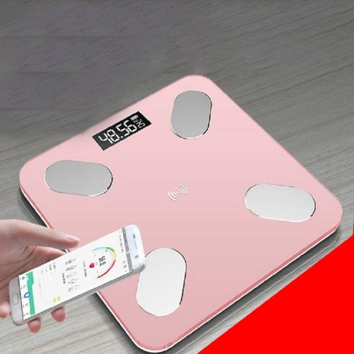 Bluetooth Body Fat Weighing Scale - Soft Pink | at Mighty Ape NZ
