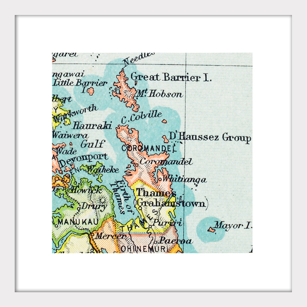 Coromandel Vintage Map Print - Framed | at Mighty Ape NZ