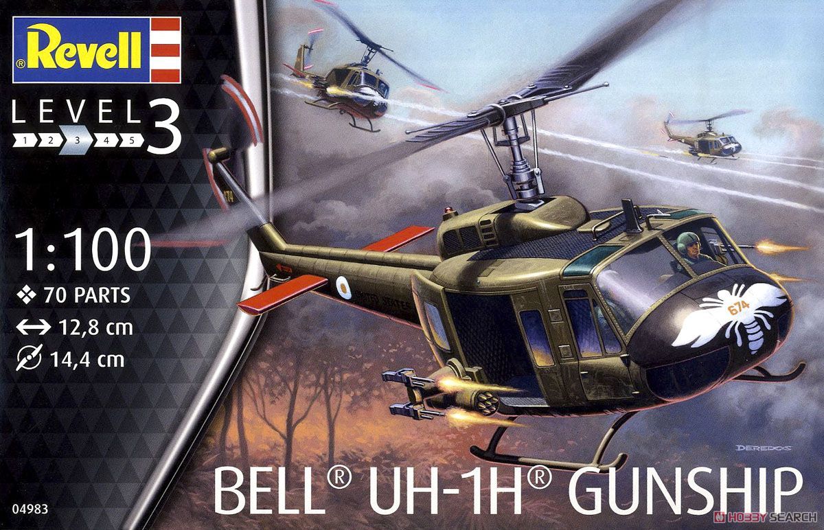 Revell 1/100 Bell Uh-1H Gunship Scale Model Kit | at Mighty Ape NZ
