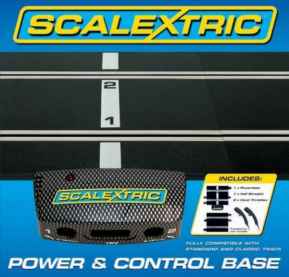 Scalextric Power & Control Base - 175mm x 2 Plus Two Hand Controllers ...