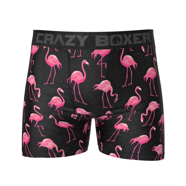 Crazy Boxer: Flamingos Noir Boxers - Large | at Mighty Ape NZ