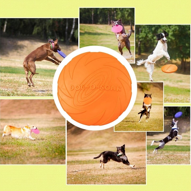 Buy PETSWOL Bite Resistant Soft Rubber Dog Frisbee - Orange (2 Pack) at ...