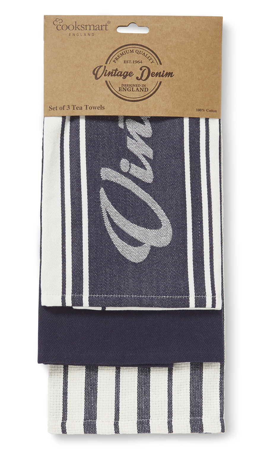 Cooksmart: Oxford Denim - Tea Towel (3pk) | at Mighty Ape Australia