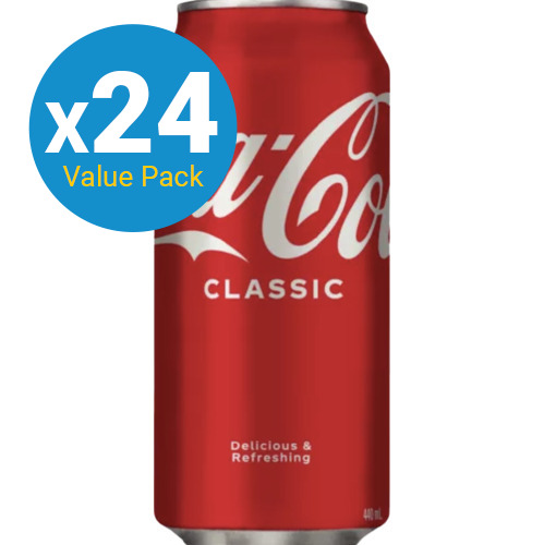 Coca-Cola Soft Drink Can - 440ml (24 Pack) | at Mighty Ape NZ