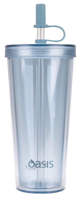 Oasis: Insulated Smoothie Tumbler W/Straw - Blueberry (520ml) | at Mighty Ape NZ