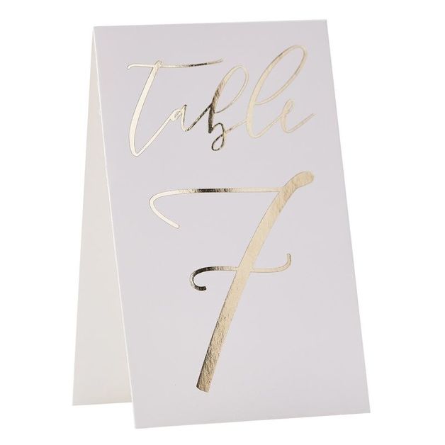 Ginger Ray: Table Card Numbers 1-12 - Gold Wedding | at Mighty Ape NZ