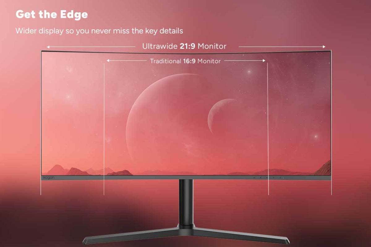 Kogan 34" Curved Ultrawide WQHD 165Hz Freesync Gaming Monitor (3440 x ...