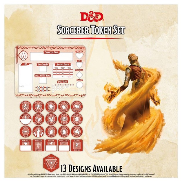 Dungeons & Dragons: Character Tokens - Sorcerer Token Set | at Mighty ...