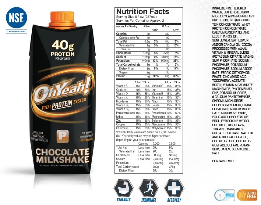 OhYeah! Tetra RTD Protein Shake - Chocolate Milkshake (12 x 500ml ...